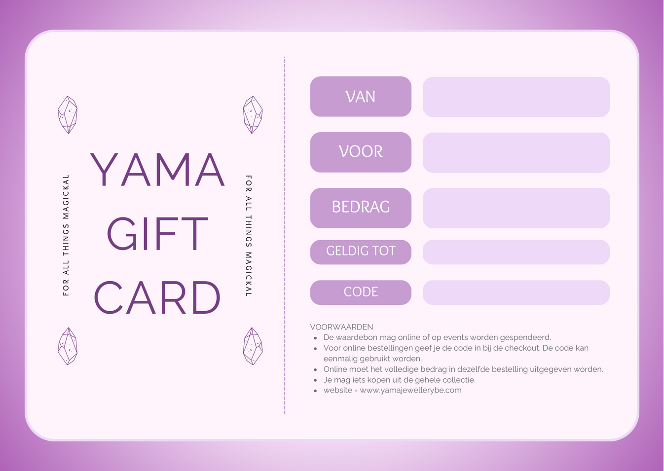 YAMA Gift Card – yamajewellery